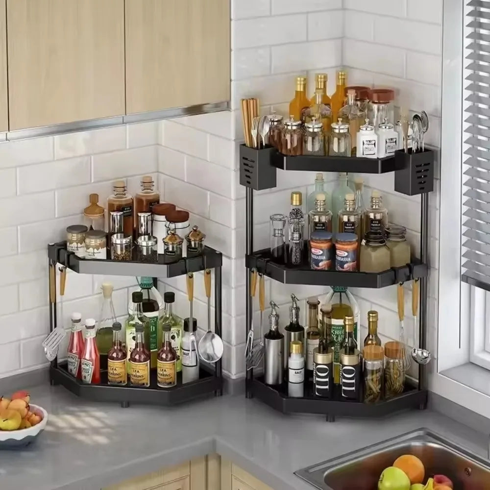 Kitchen Seasoning Shelf – 3 Tier Spice Rack & Chopstick Organiser for ...